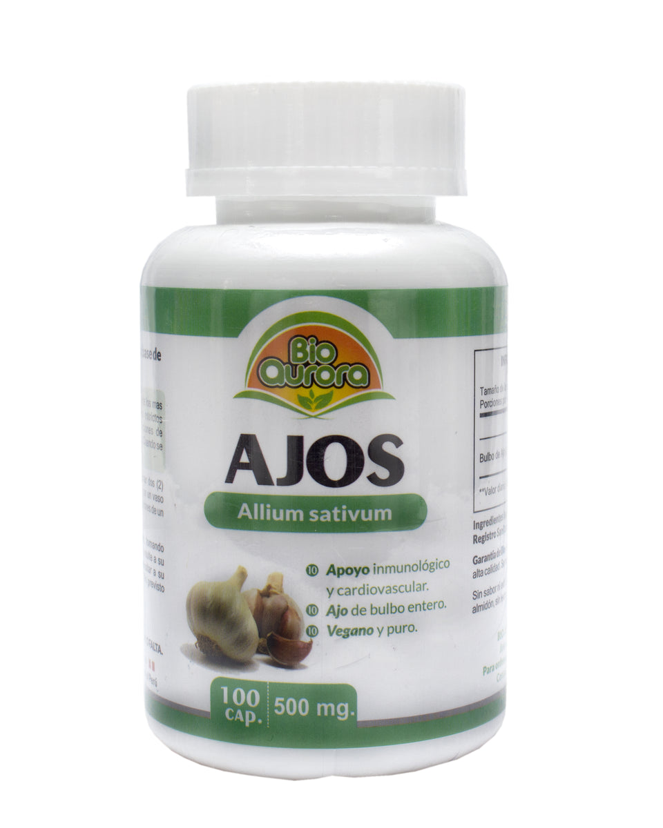 Ajos 500 mg 100 cápsulas – Salud Vida Peru
