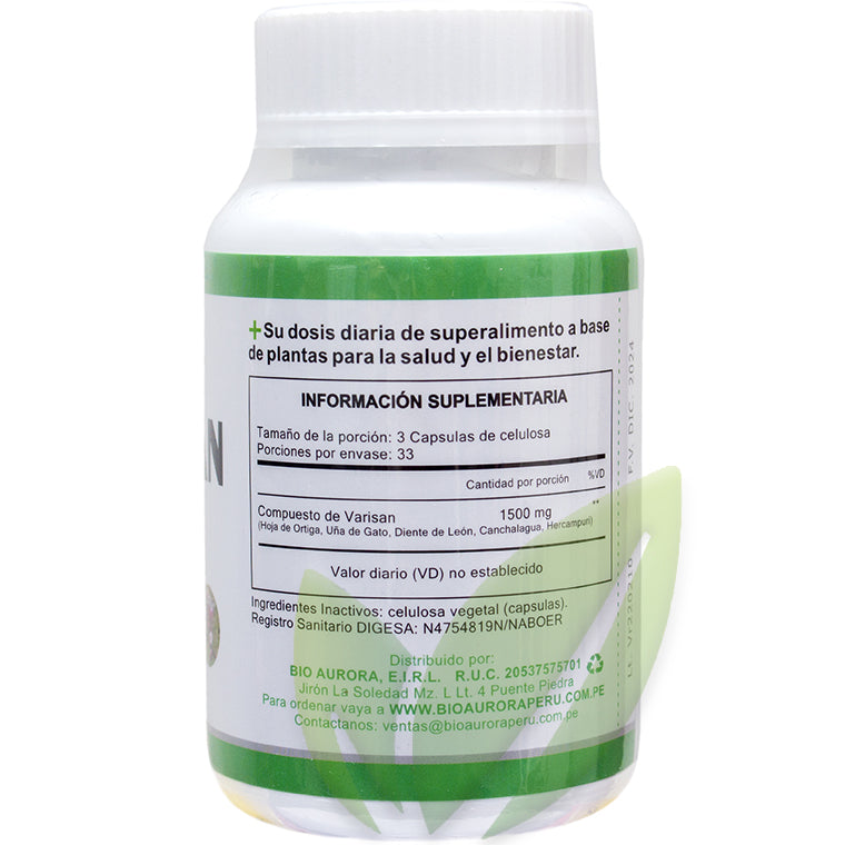 Varisan 500mg. 100 cápsulas - Varices – Salud Vida Peru